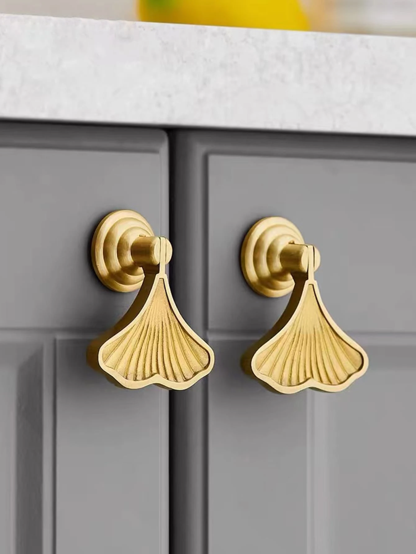 1pc Aluminum Alloy Drawer Knob, Nordic Ginkgo Biloba Design Drawer ...