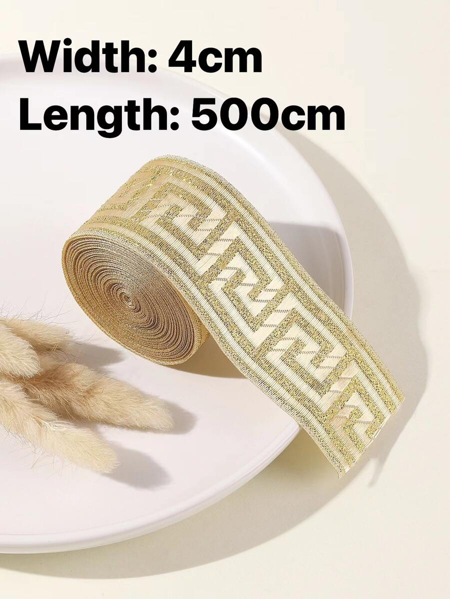 1roll Geometric Graphic Decorative Webbing, Polyester DIY Webbing For ...