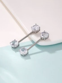 2 Stücke/Set Nippelring mit Kubischem Zirkonia Dekor | aktuelle Trends ...