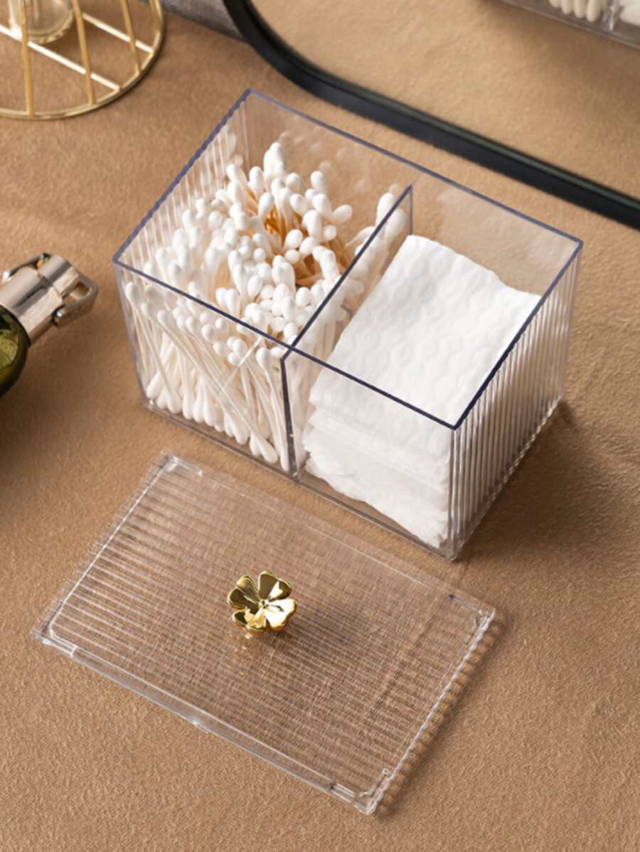 1pc Clear 2 Grids Plastic Desk Storage Box,Modernist Transparent ...