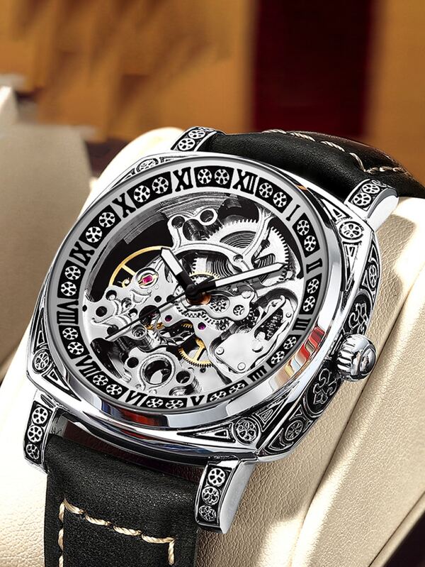 Men Skeleton Mechanical Watch | SHEIN UK