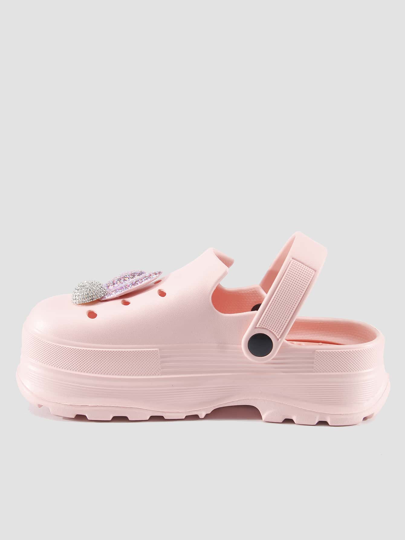 Women Rhinestone Decor Rabbit Design Hollow Out Vented Clogs, EVA ...