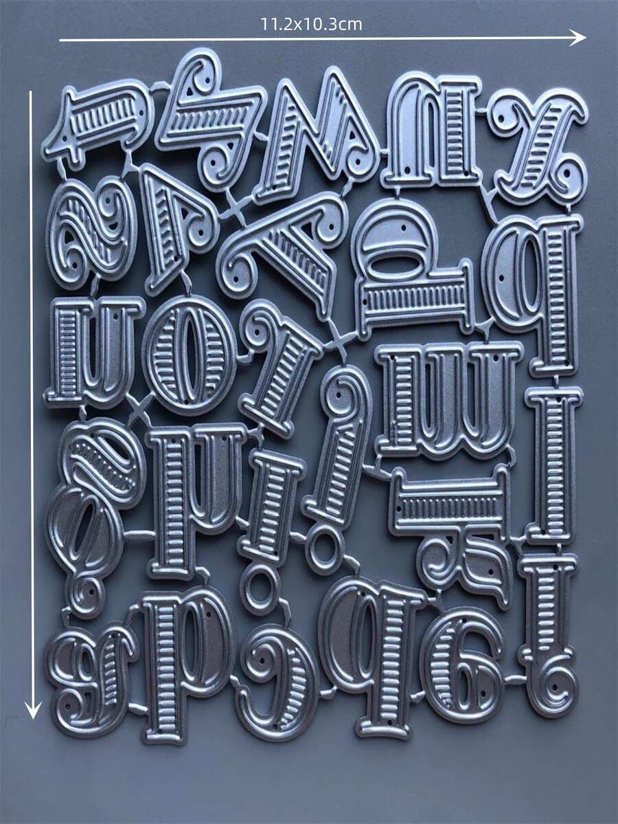 1pc Carbon Steel Cutting Die, Letter Design Etched Stencil Craft Die ...