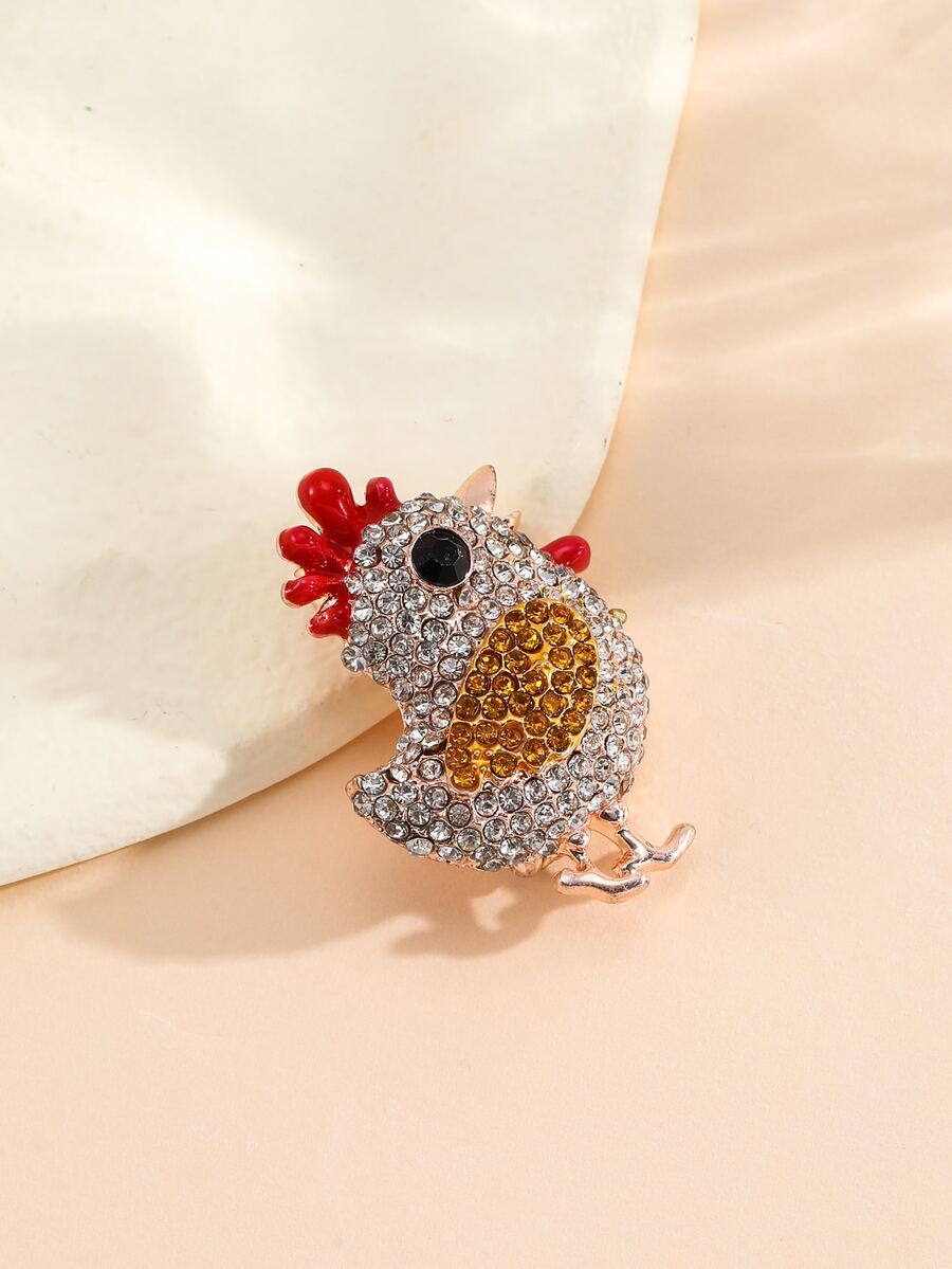 Rhinestone Chicken Design Brooch | SHEIN Singapore