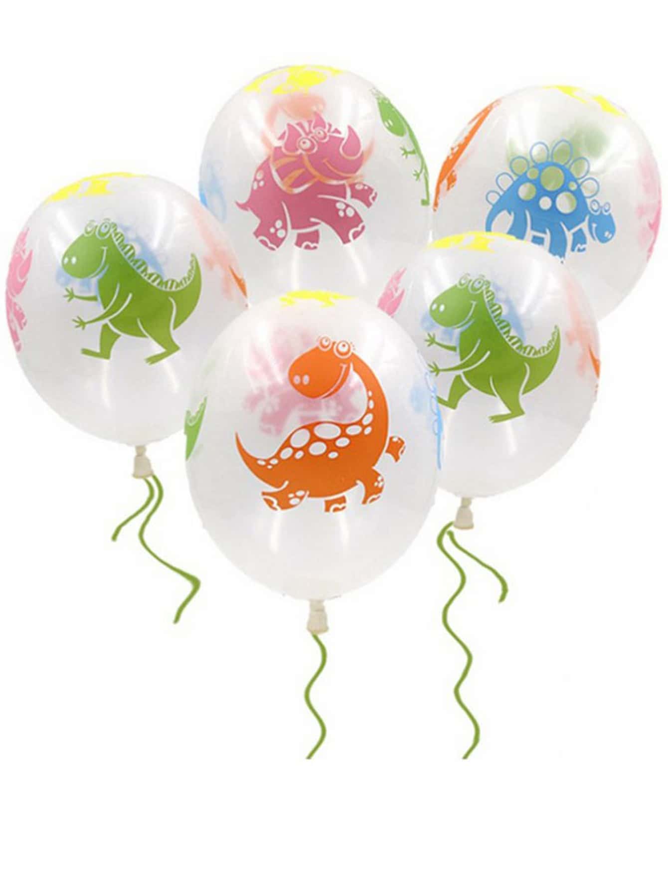 10pcs Cartoon Dinosaur Print Random Balloon, Clear Latex Balloon For ...