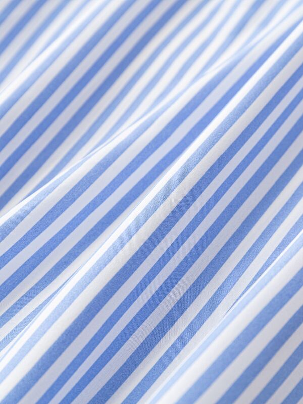 SHEIN LUNE Plus Striped Print Knot Cuff Shirt Dress | SHEIN USA