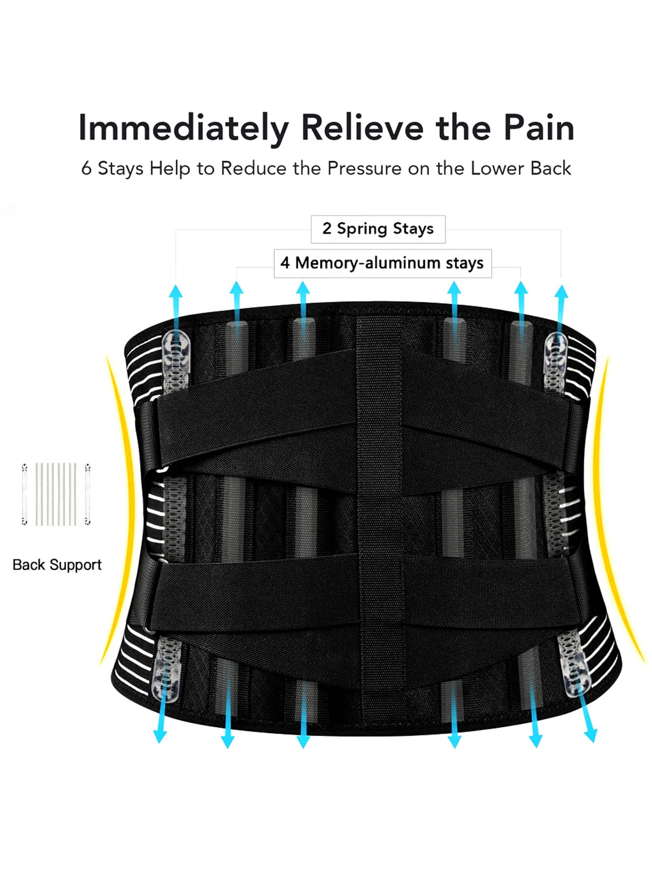 Elastic Lumbar Back Belt, Waist Support Trainer Adjustable Lumbar With ...