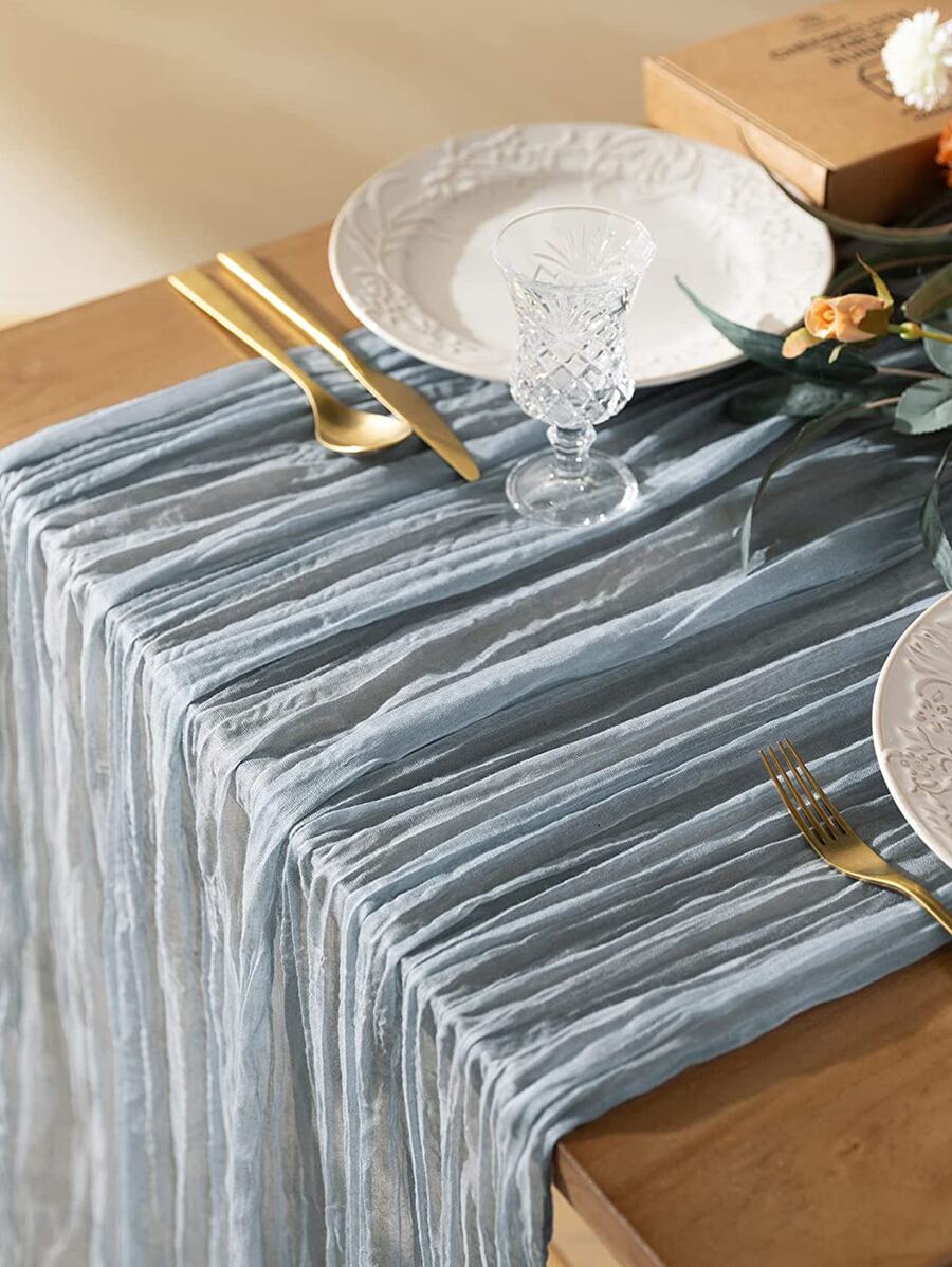 1pc Solid Color Table Runner, Minimalist Polyester Kitchen Table Runner ...