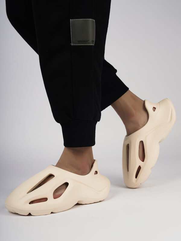 Cool Beige Vented Clogs For Men, Cut Out Design EVA Clogs | SHEIN USA