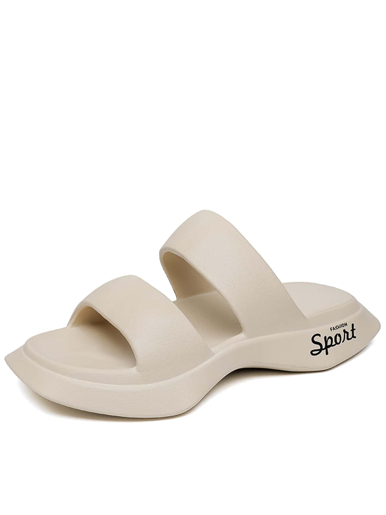 Men Letter Detail Slides, Fashion Slides Beige | SHEIN USA