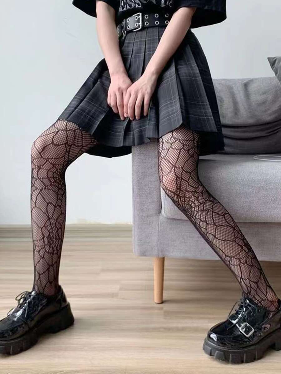 Spider Web Pattern Fishnet Tights | SHEIN USA