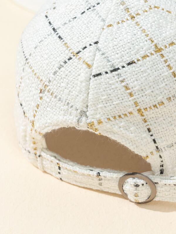 Plaid Pattern Letter Decor Baseball Cap | SHEIN USA