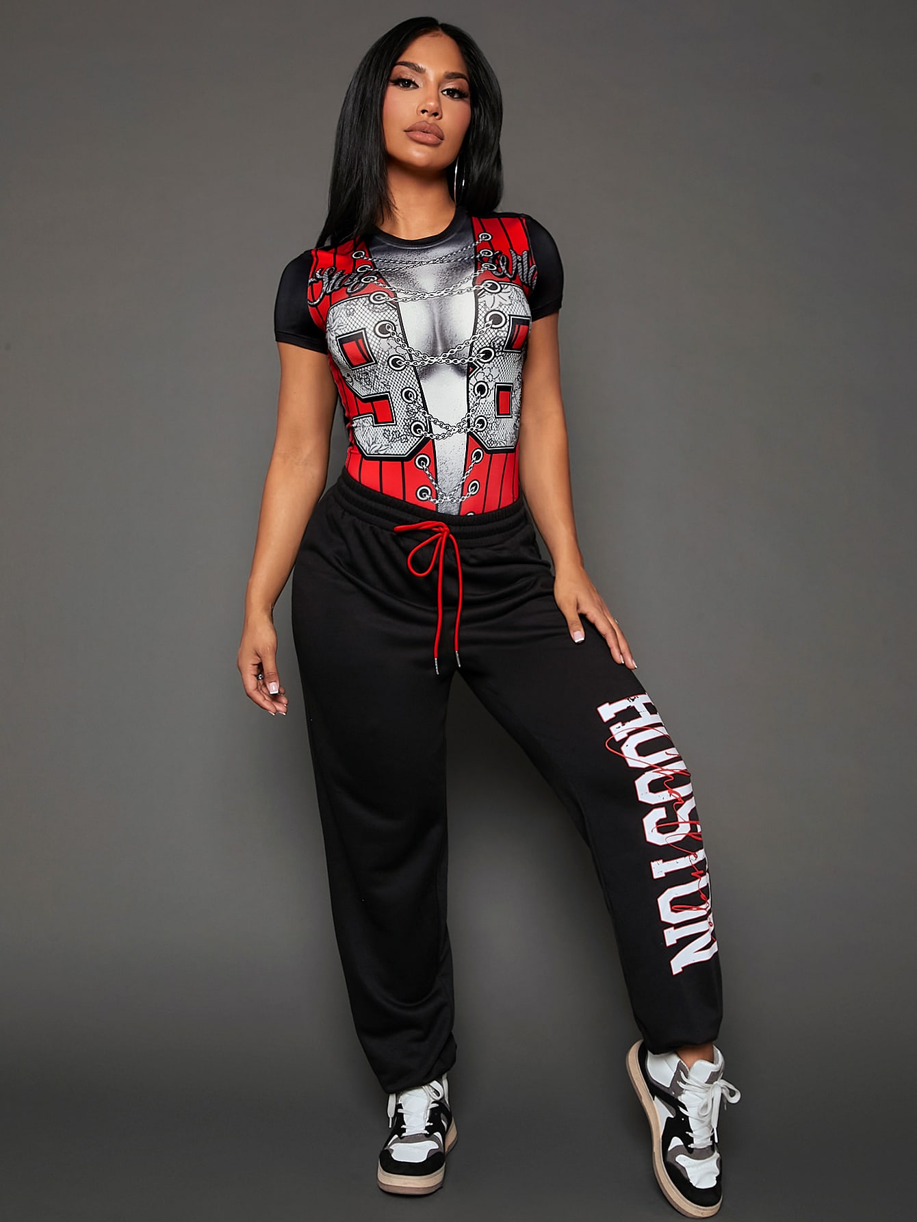 SHEIN SXY Body Heat Map & Chain Print Bodysuit | SHEIN USA