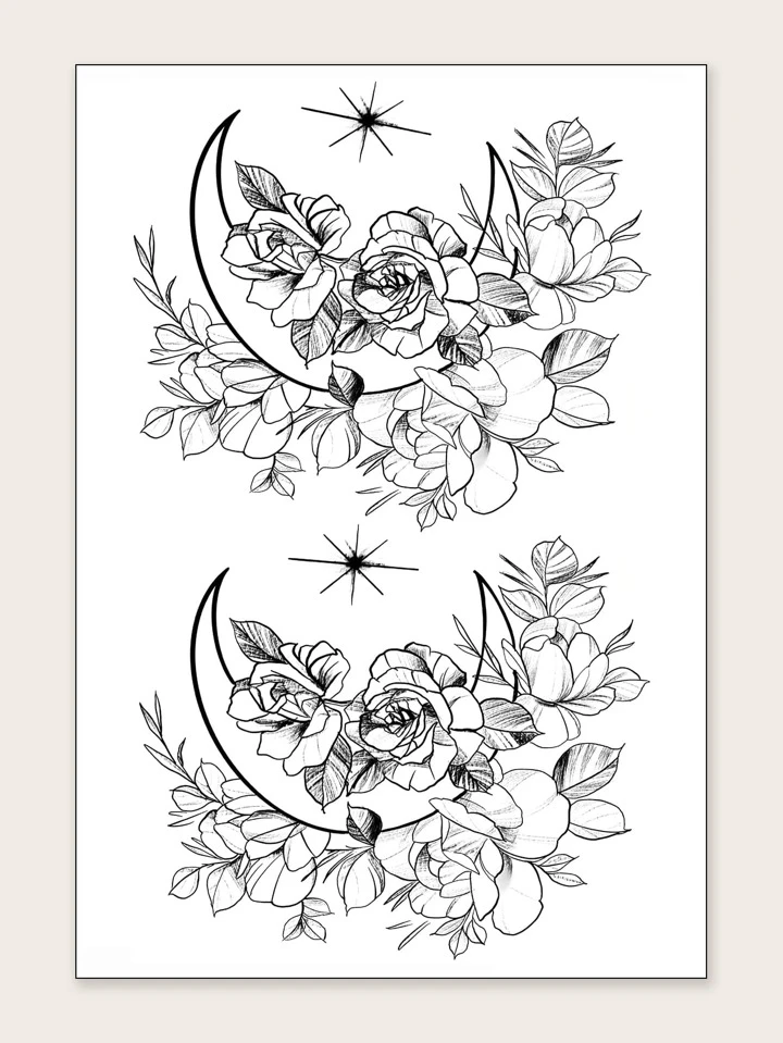 Neo Traditional Flower Drawing