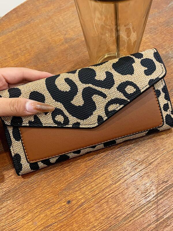 Women's Leopard Print Trifold Long Wallet Clutch | SHEIN USA