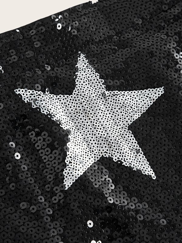 SHEIN ICON Rave Star Pattern Sequin Bodycon Skirt | SHEIN UK