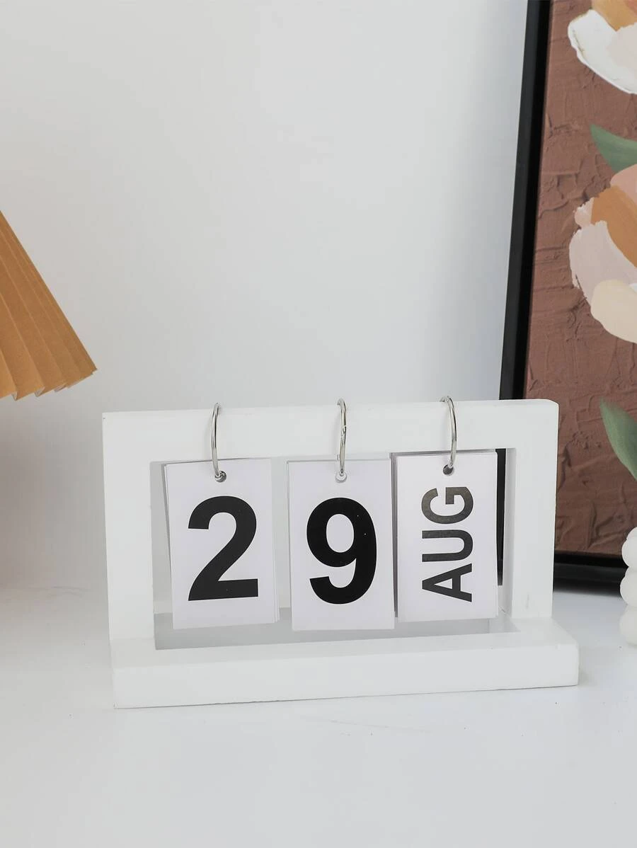1pc Wooden Desk Calendar | SHEIN USA