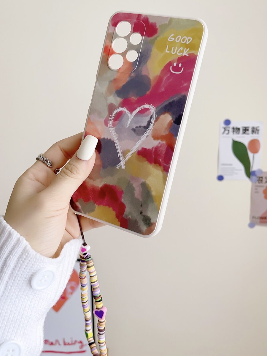 Heart Pattern Phone Case With Lanyard Compatible With iPhone15/15Plus/15Pro/15Promax for Sale ...