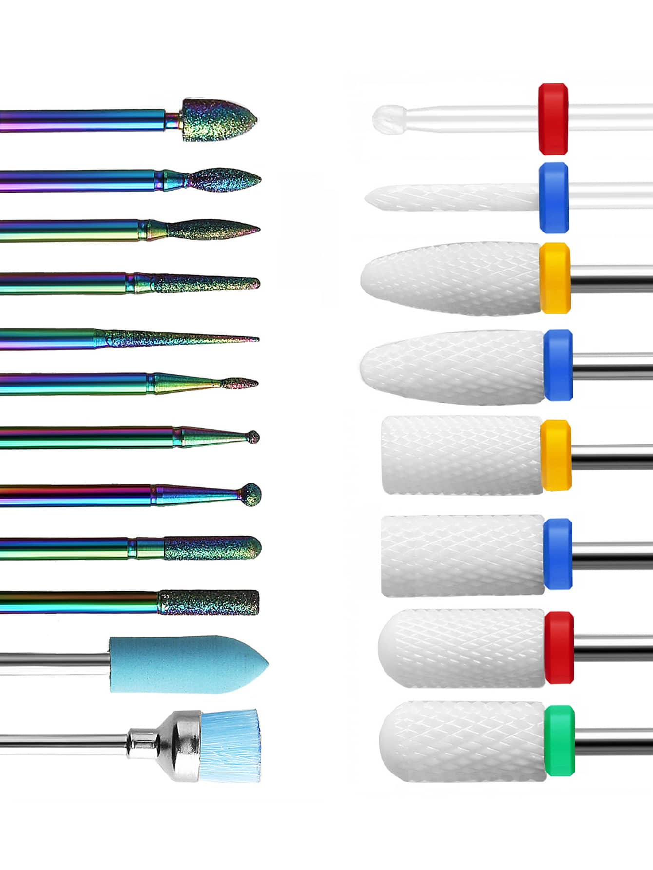 20pcs Ceramic Nail Drill Bits Set Professional Diamond Carbide Nail ...