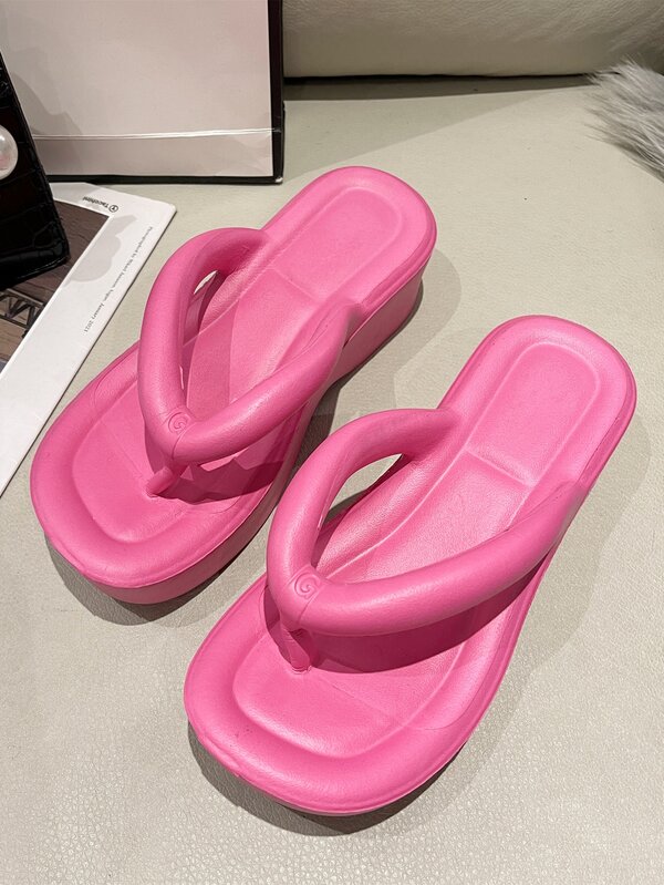 Women Toe Post Flip-Flops, Funky Hot Pink EVA Flip Flops | SHEIN USA