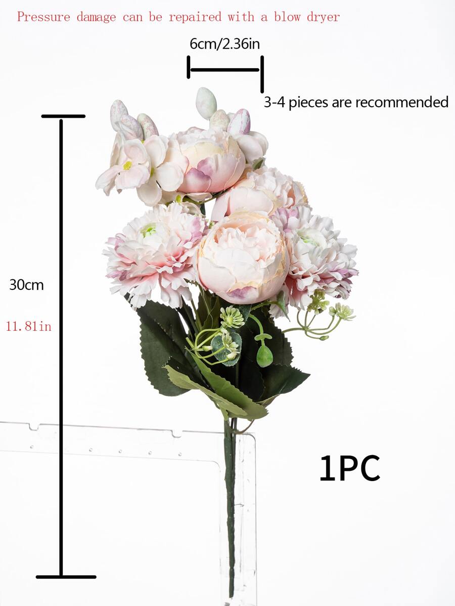 X WOTP 1pc Artificial Flower, Plastic Flower Bouquet, Faux Flower For ...