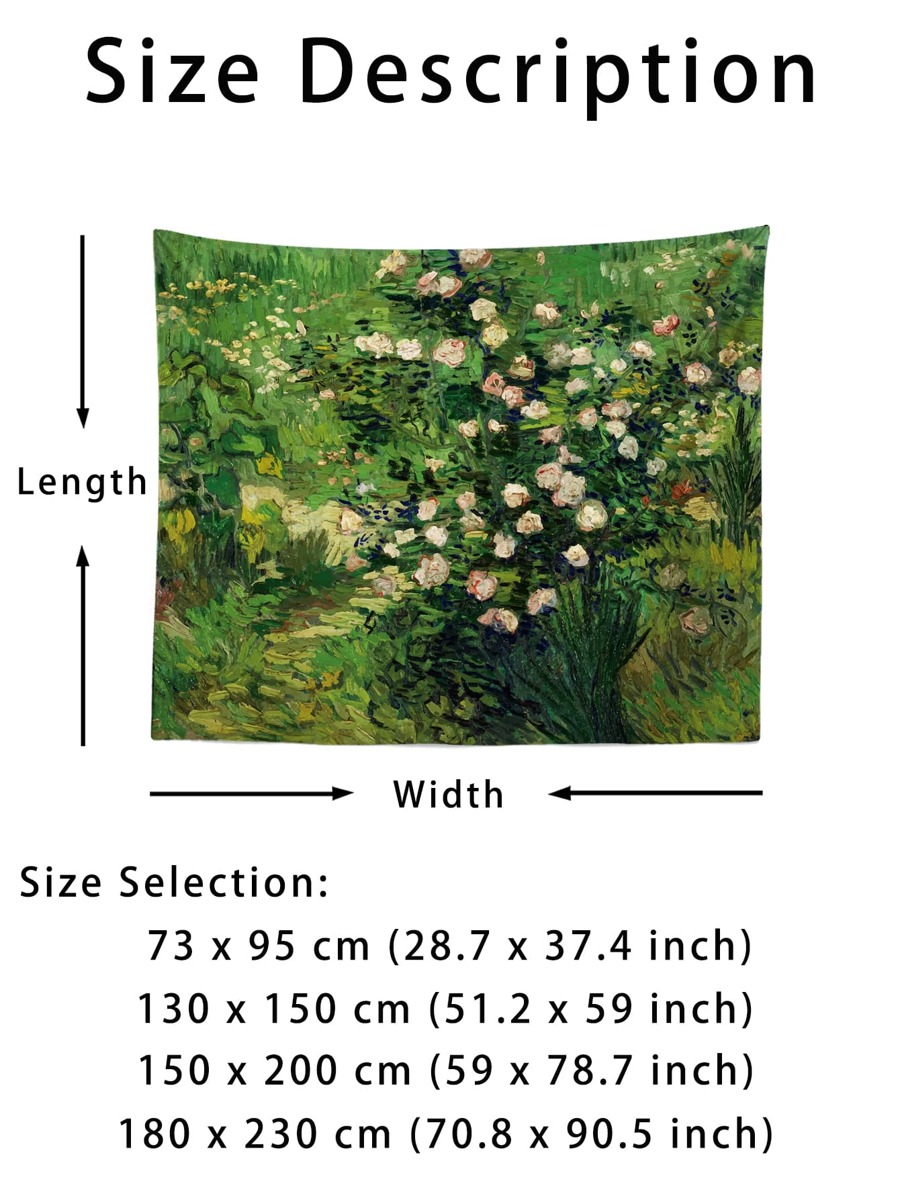 Rose Pattern Tapestry, Flag For Room, Room Decor, Tapestry, Wall Decor ...