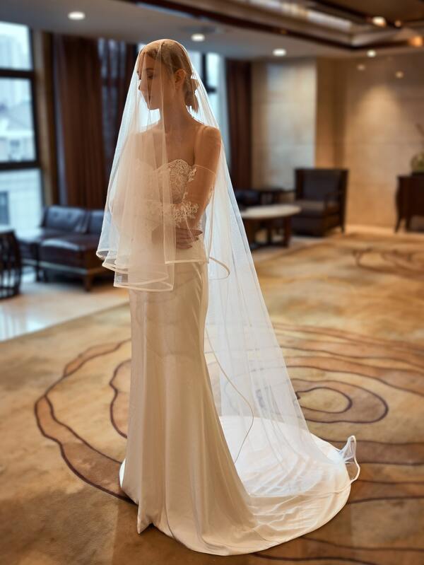 Contrast Binding Bridal Veil | SHEIN USA