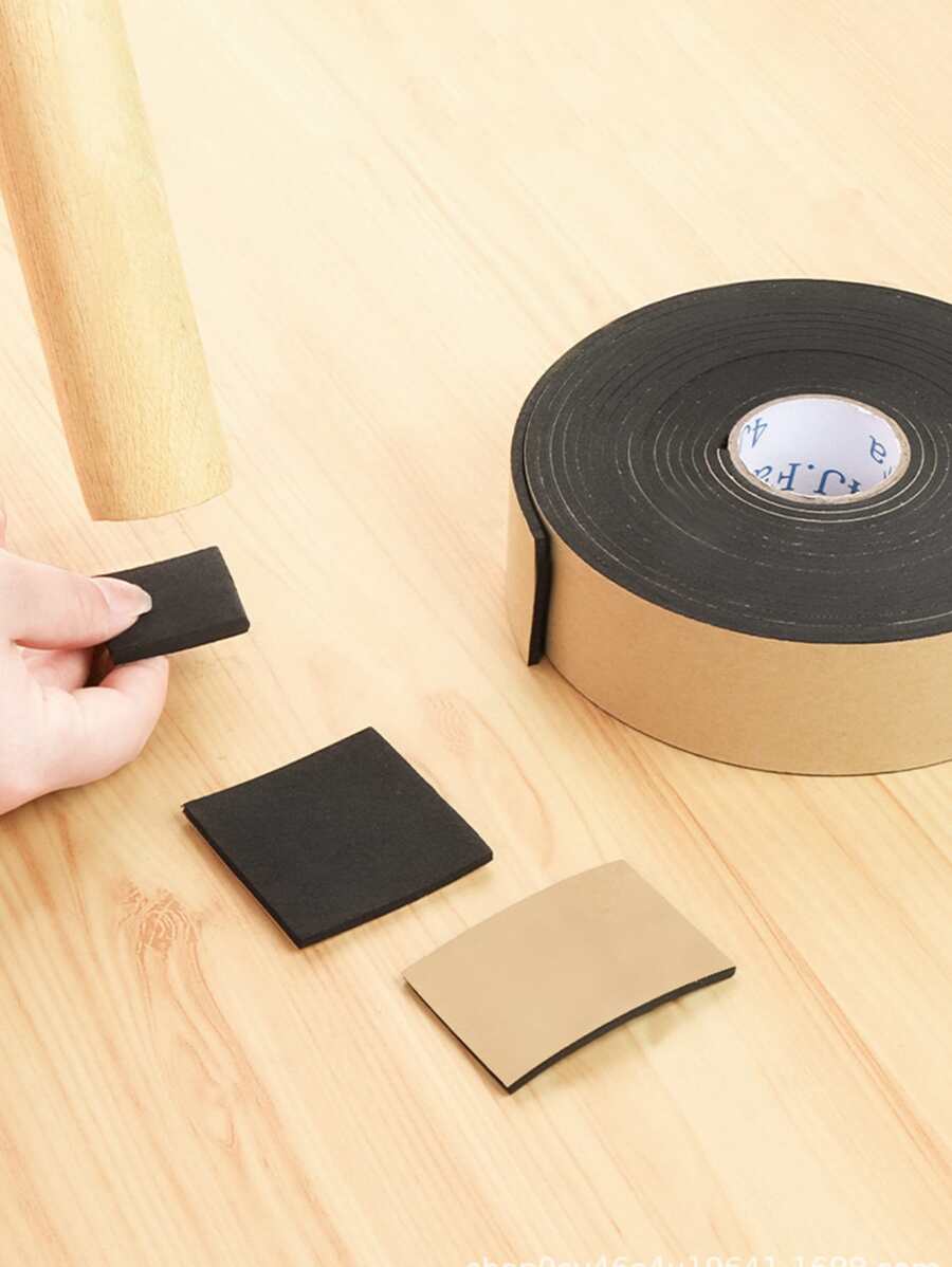1roll Non-slip PEVA Table Foot Mat, Minimalist Black Table Leg Pad For ...