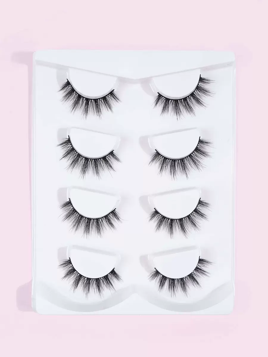 MAGEFY MAGEFY 4 Pairs Of Natural Full False Eyelashes,Fluffy Slim For ...