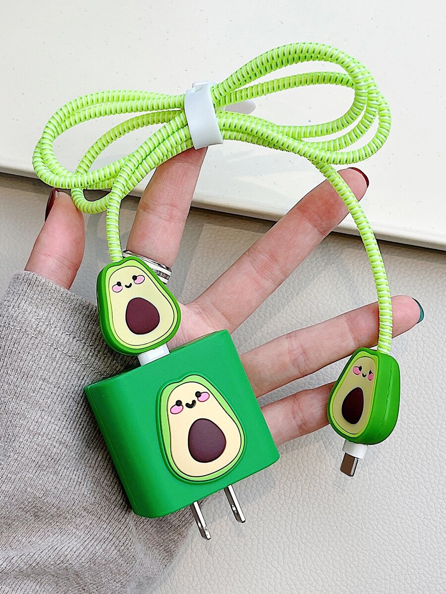 5pcs Avocado Decor TPU Data Cable Protector Set | SHEIN USA