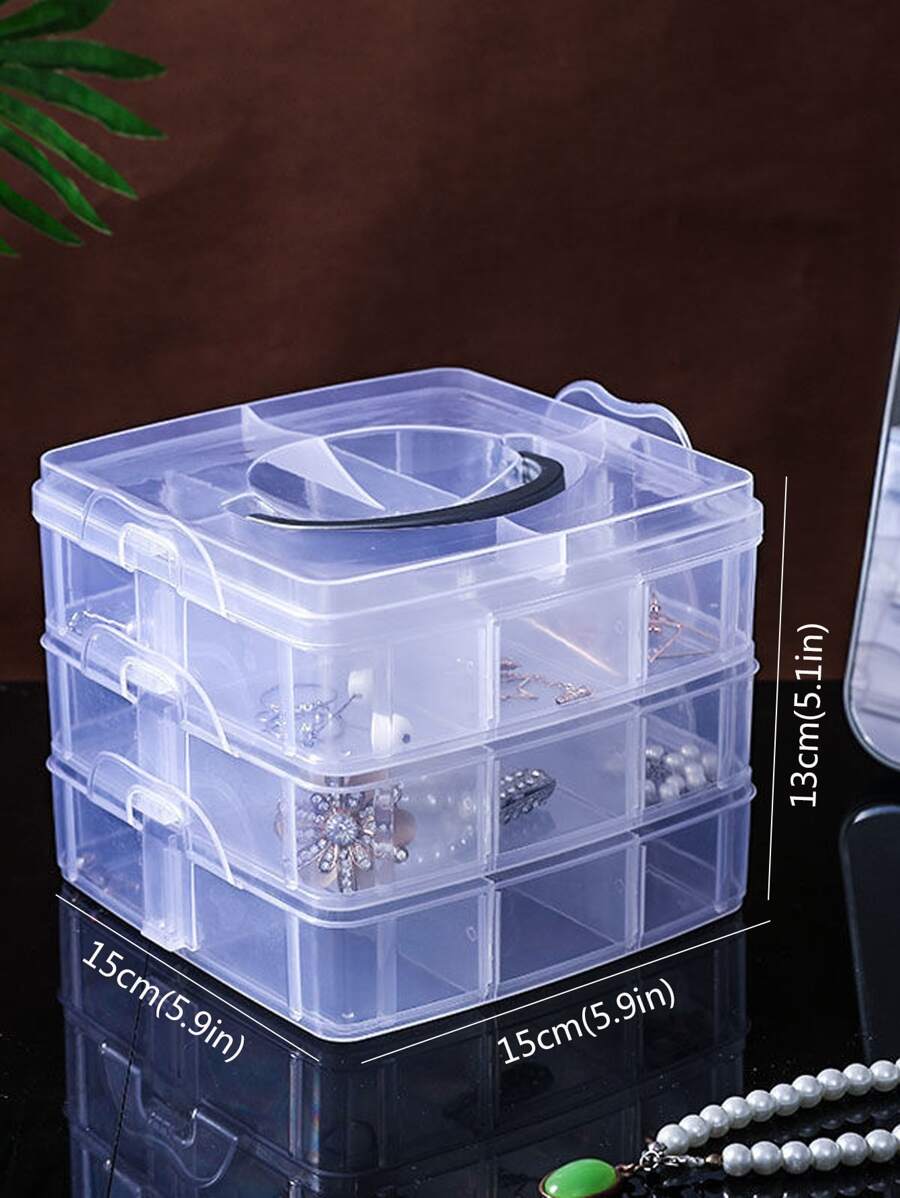 1pc 3 Tiers 18 Grids Transparent Storage Box, Toys, Jewelry ...