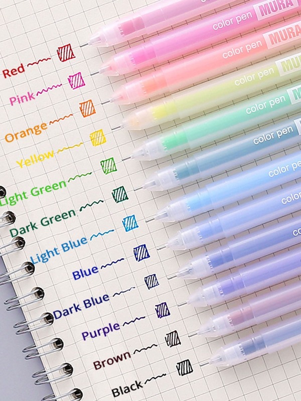 12pcs Mixed Color Gel Pen | SHEIN UK