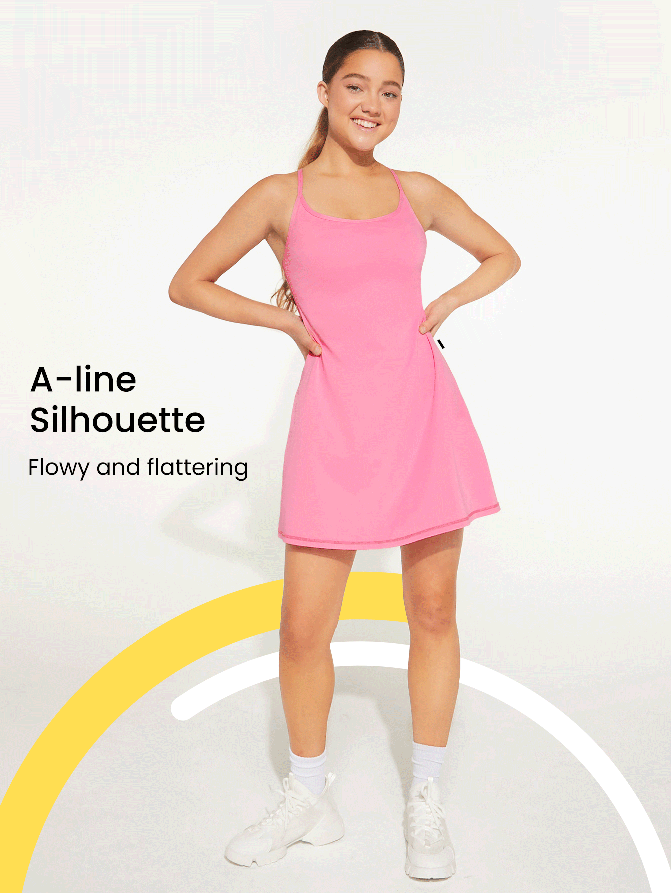 GLOWMODE Hidden Pocket Solid Active Dress | SHEIN USA