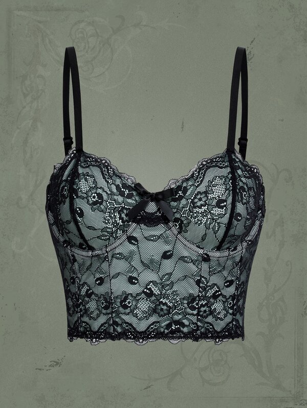 Goth Contrast Lace Cami Top | SHEIN USA