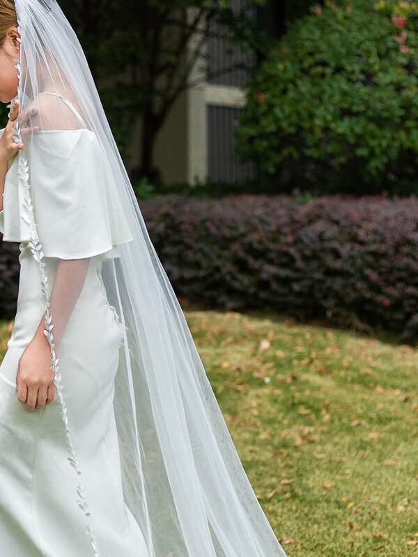 Leaf Embroidery Bridal Veil | SHEIN USA