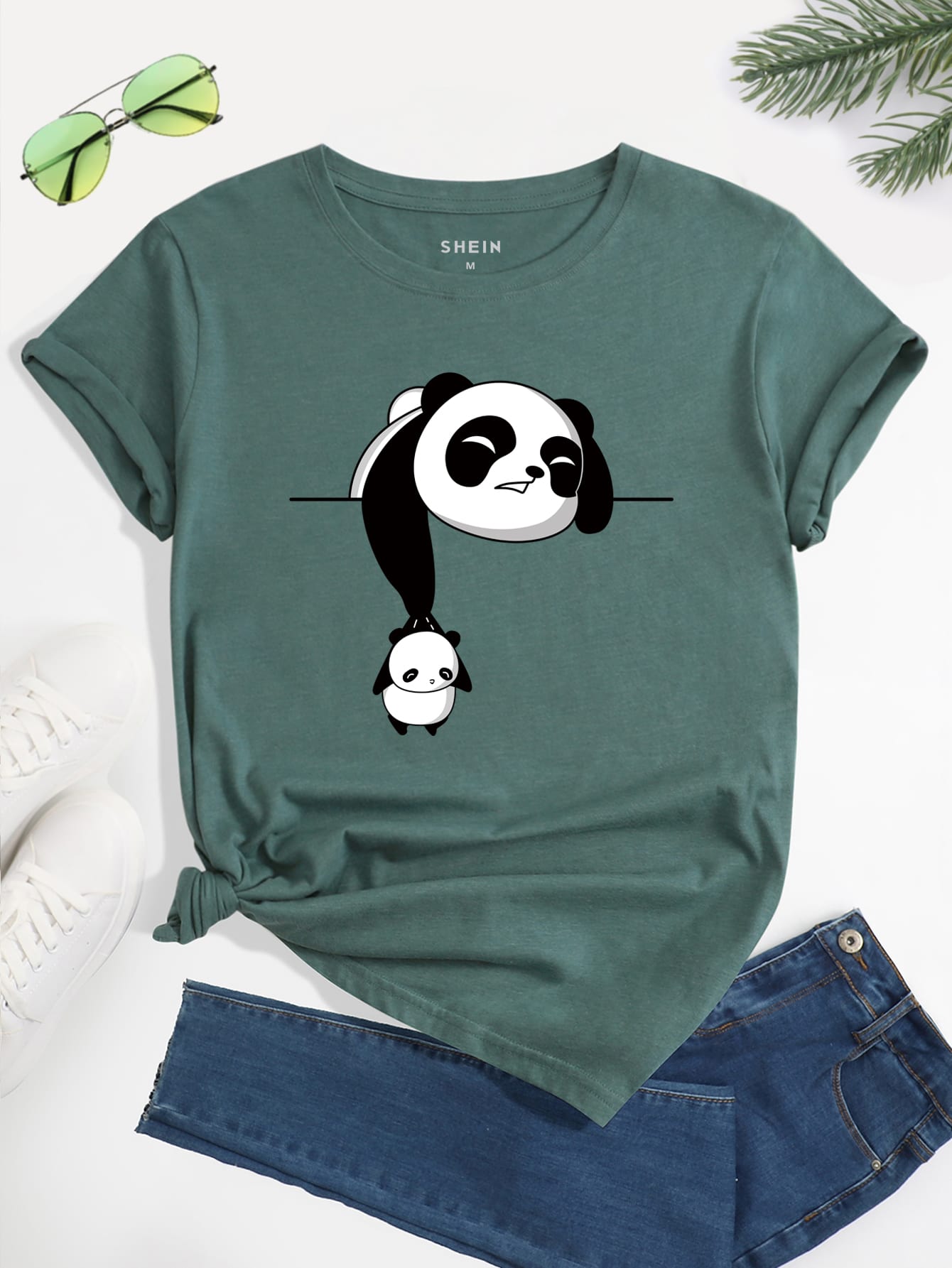 SHEIN LUNE Panda Print Tee | SHEIN USA