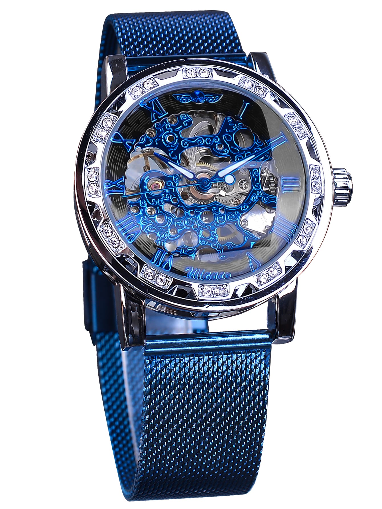 Men Hollow Out Round Pointer Mechanical Watch