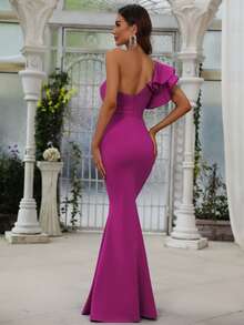Elisanya Elegant Stunning Asymmetrical Neck Maxi Mermaid Gown With ...