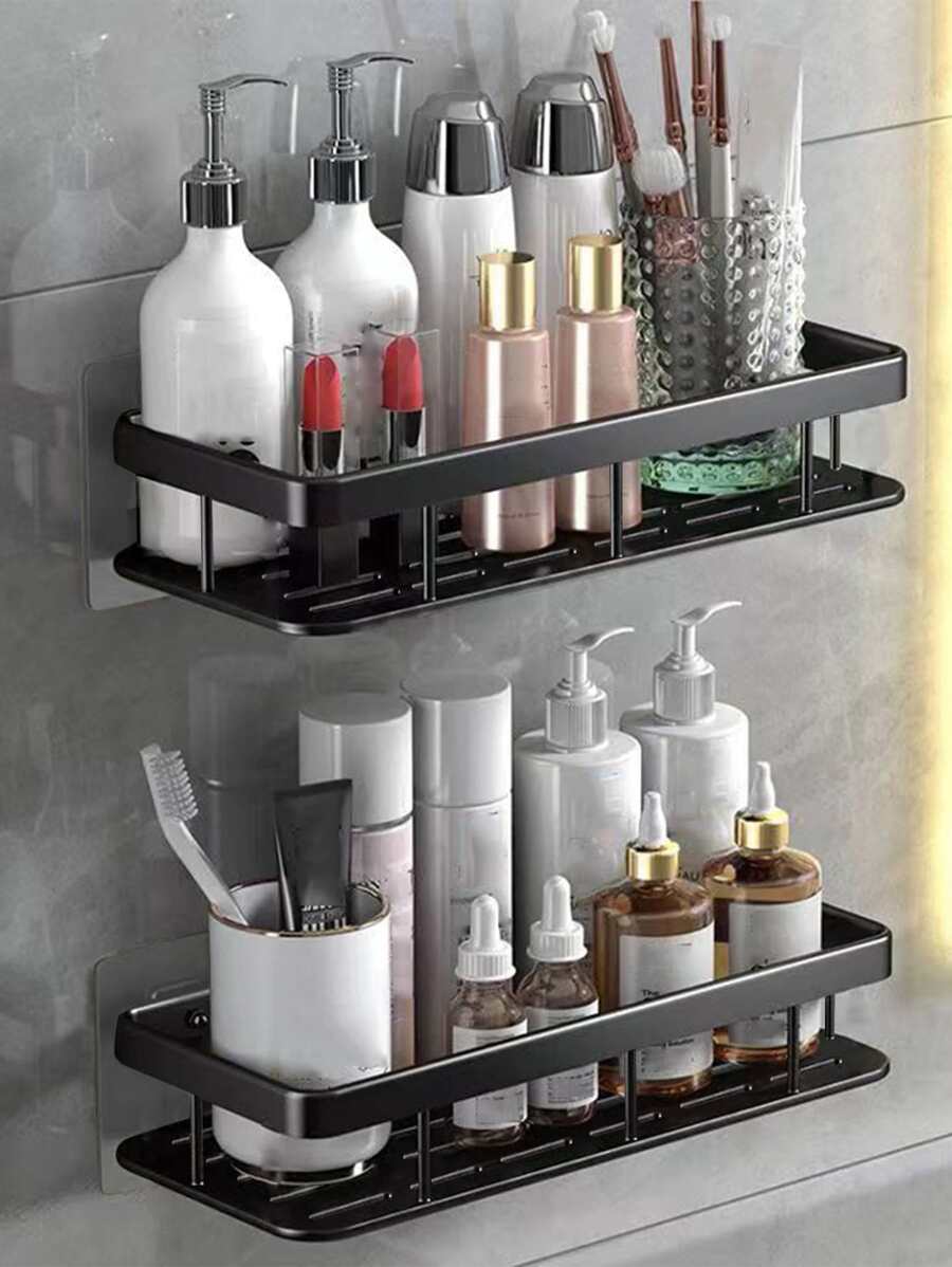 WHICHLIFE 1pc Aluminum Storage Rack, Modern Wall Mounted Bathroom ...