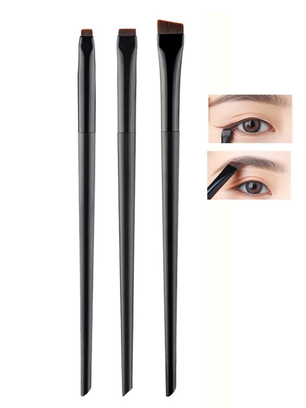 3pcs/set Flat Eyeliner Brush, Eyebrow Shaping Brush And Contour Brush ...