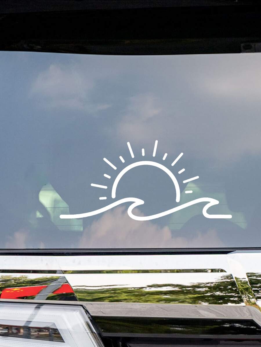 1pc Sun Pattern PVC Car Sticker | SHEIN USA