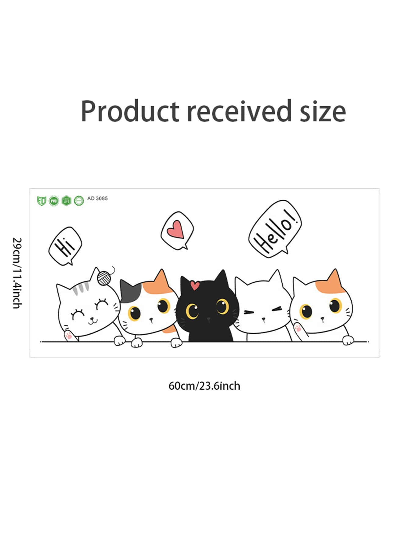 1pc PVC Door Sticker, Cute Cartoon Cat Pattern Door Decoration Self ...