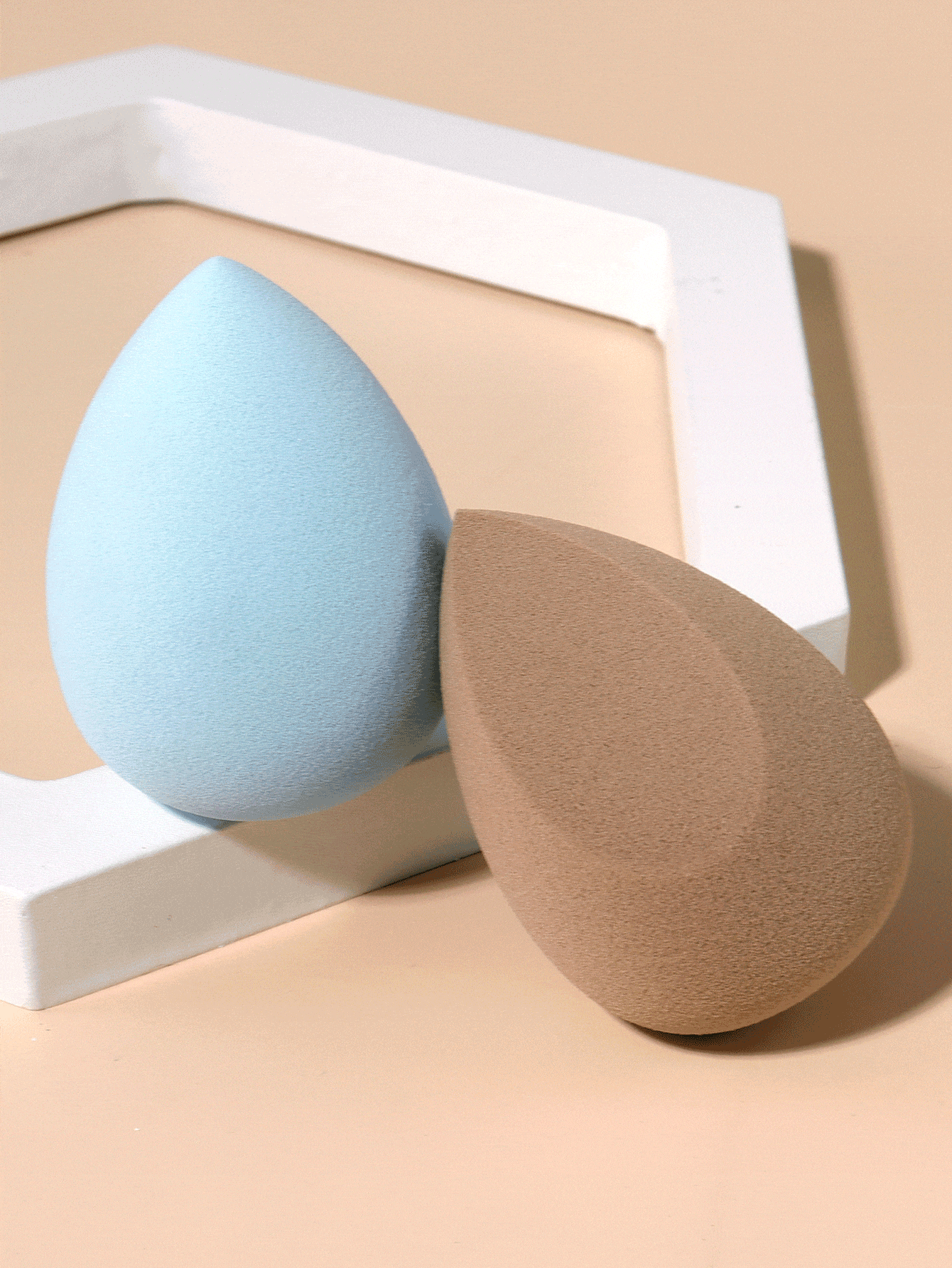 1pc Water Droplet Shaped Makeup Sponge + 1pc Water Droplet Shaped ...