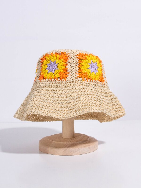Floral Crochet Straw Hat | SHEIN USA