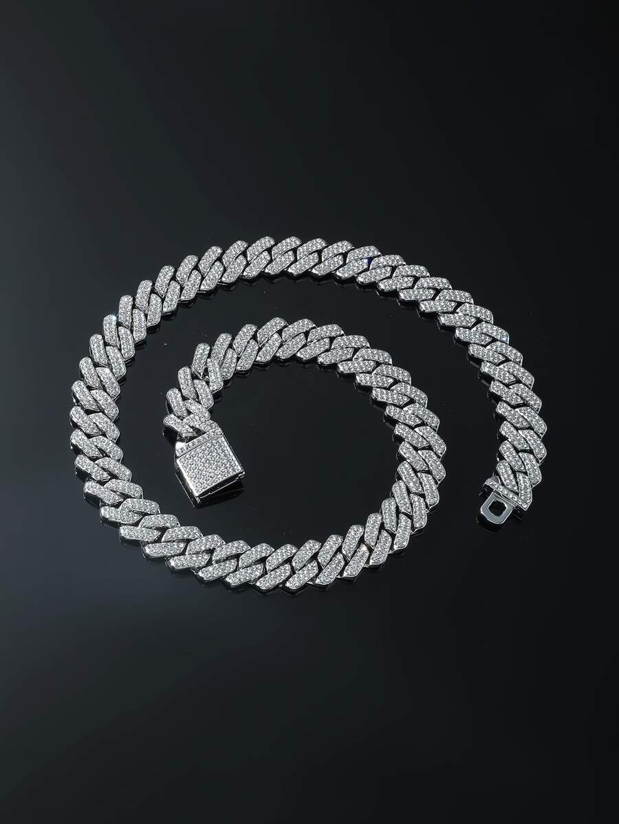 1pc Full Diamond Chain Hip Hop Necklace For Men | SHEIN USA