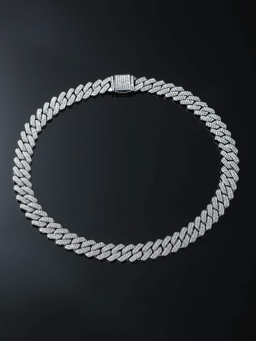 1pc Full Diamond Chain Hip Hop Necklace For Men | SHEIN USA