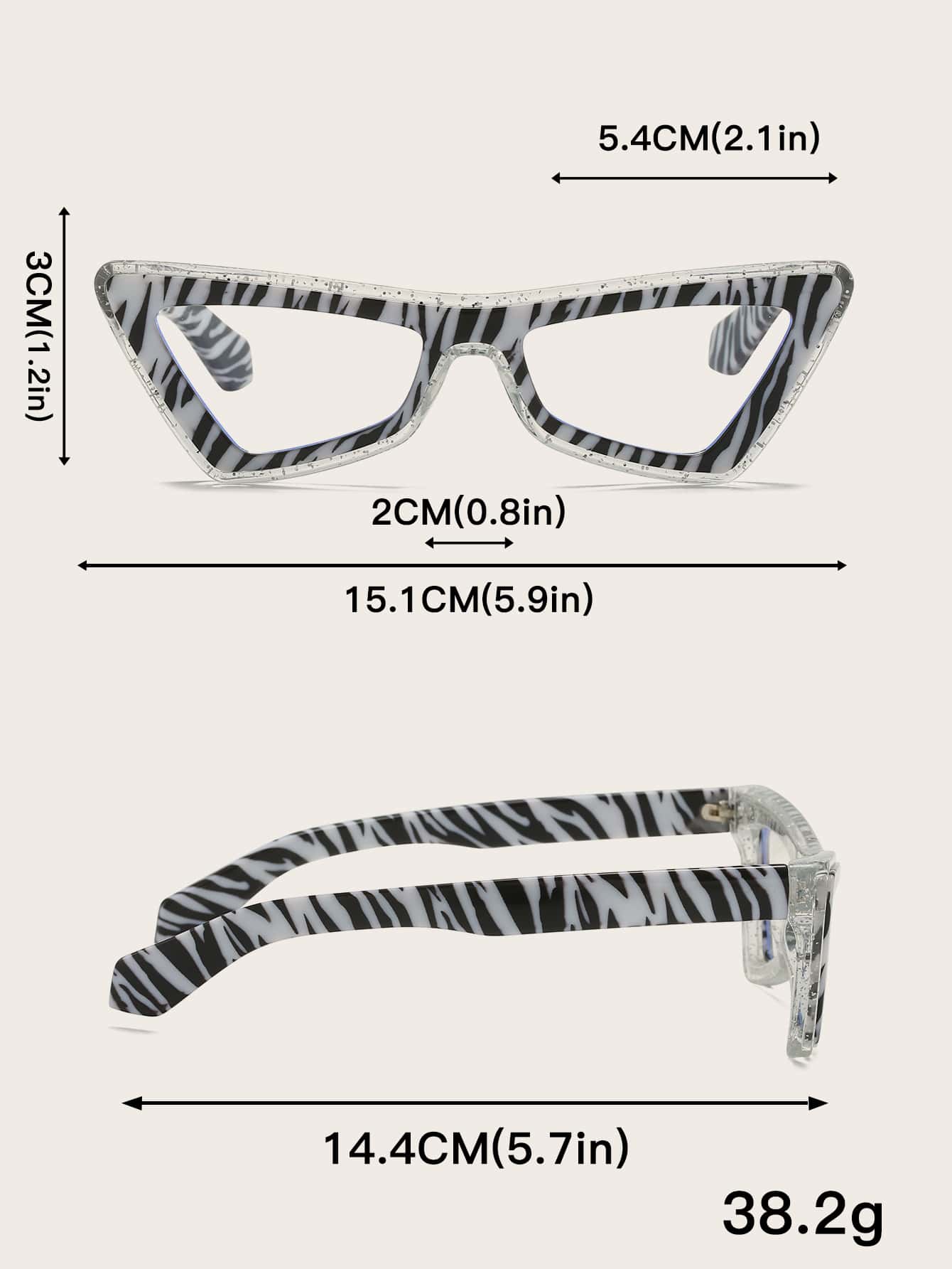 Zebra gestreept patroon Cat Eye anti-blauw licht bril | SHEIN Nederland