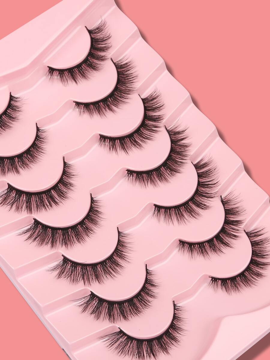 Himirell Natural False Eyelashes, 7 pairs 11mm natural cat eye ...