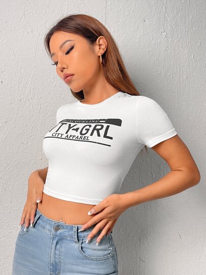Search Graphic Crop Tee Shein Usa