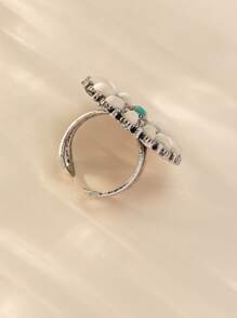 1pc Vintage Fashionable Plum Red Turquoise Ring For Women, Suitable As ...